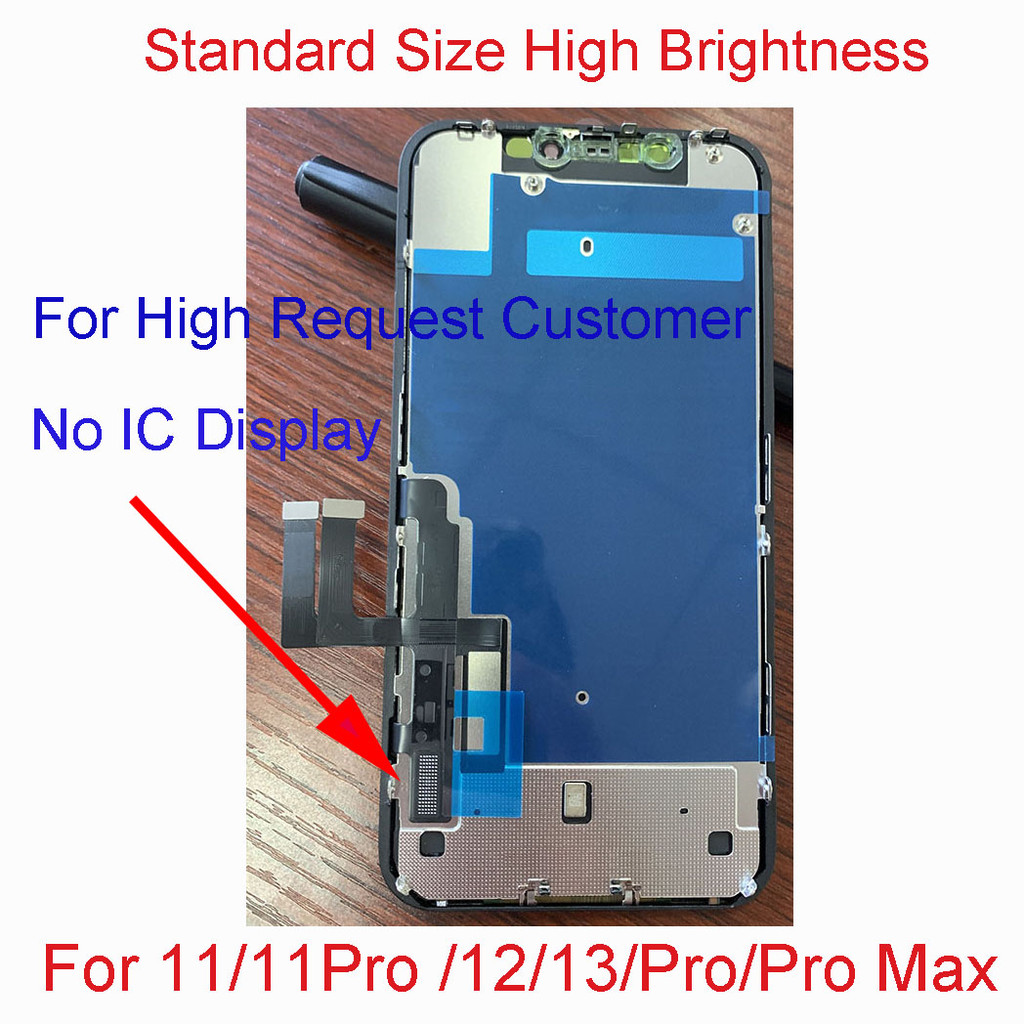 Jual 1Pcs No IC Chip Display For iPhone 11 12 13 Pro max LCD Screen ...