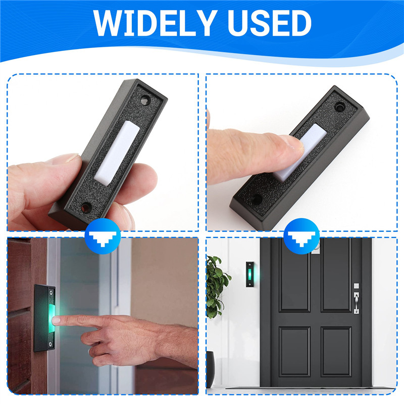 Jual L72A-1PCS Wired Doorbell Button With LED Light, Replacement Of ...