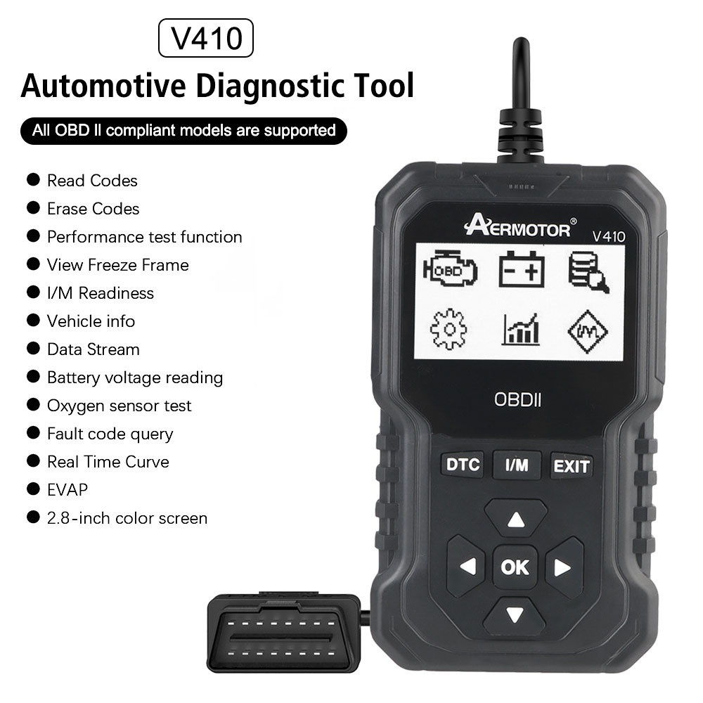 Jual V410 Engine Battery O2 Sensor Evap Tester Fault Code Clear Car ...