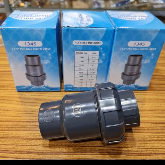 Jual ball check valve pvc / check valve model bola single true union 1 ...