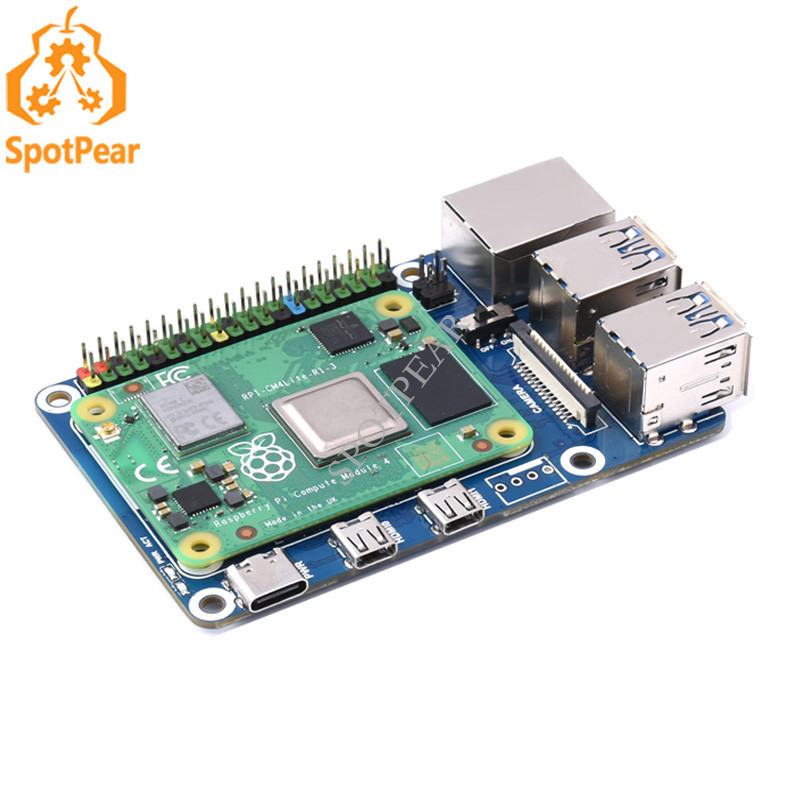 Jual Raspberry Pi CM4 to Pi4 Adapter expansion board Compute module 4 IO Board Compatible with ...