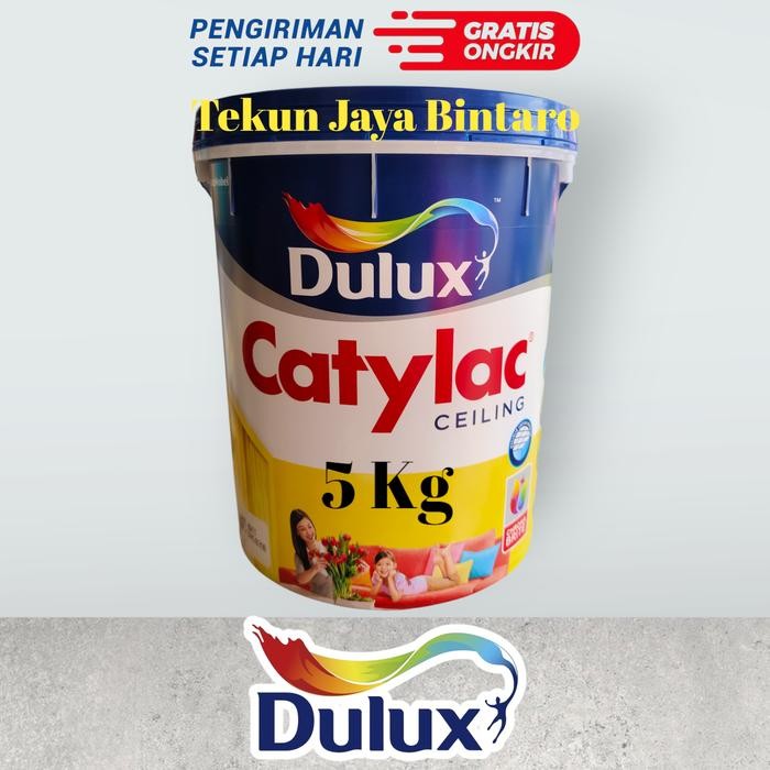 Jual DULUX CATYLAC CEILING WARNA PUTIH 5 KG CAT KHUSUS GYPSUM WHITE ...