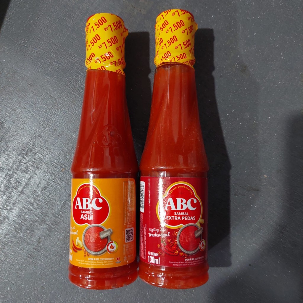 Jual Saus Sambal ABC Sambal Asli dan Extra Pedas Kemasan Botol 130 ml ...