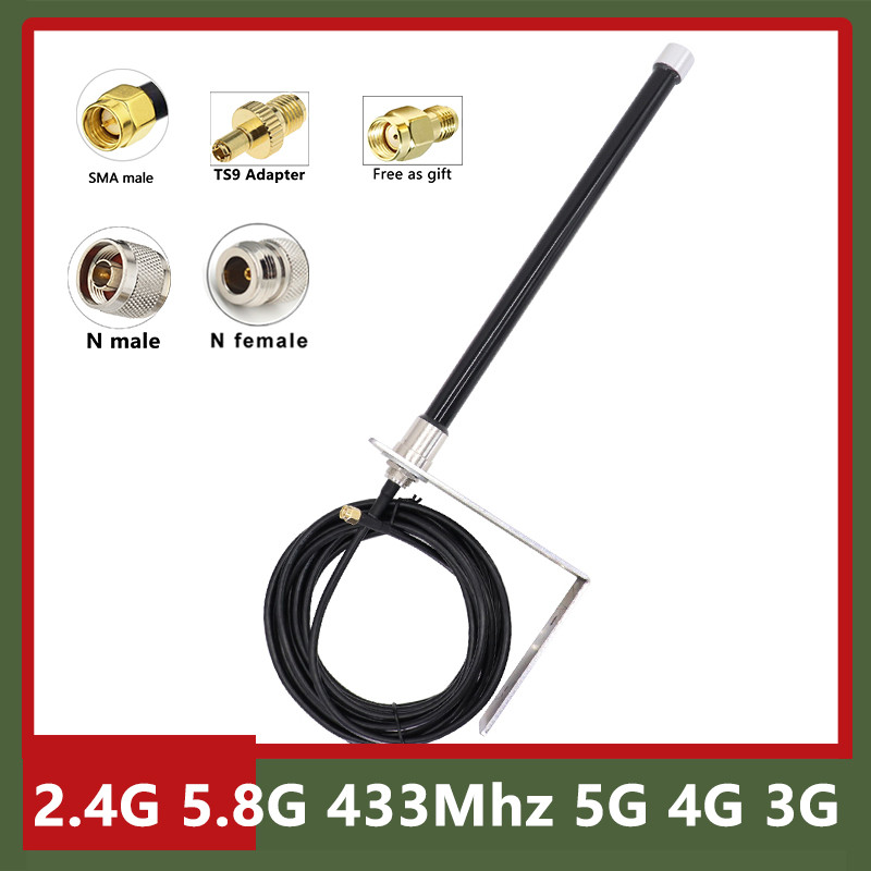 Jual 5G 4G Lte 3G Gsm 2.4G 5.8G Dual Band 433Mhz Lora 433M Fiberglass Antenna 600~6000Mhz Omni ...