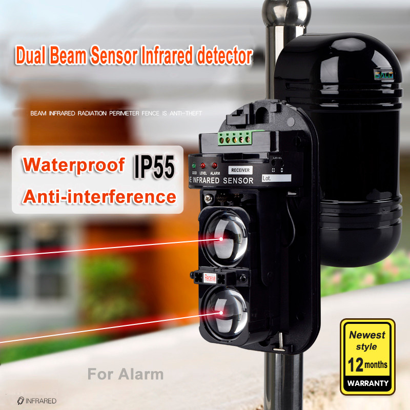 Jual Waterproof Perimeter Trip Alarm Dual Beam Sensor Active Infrared ...