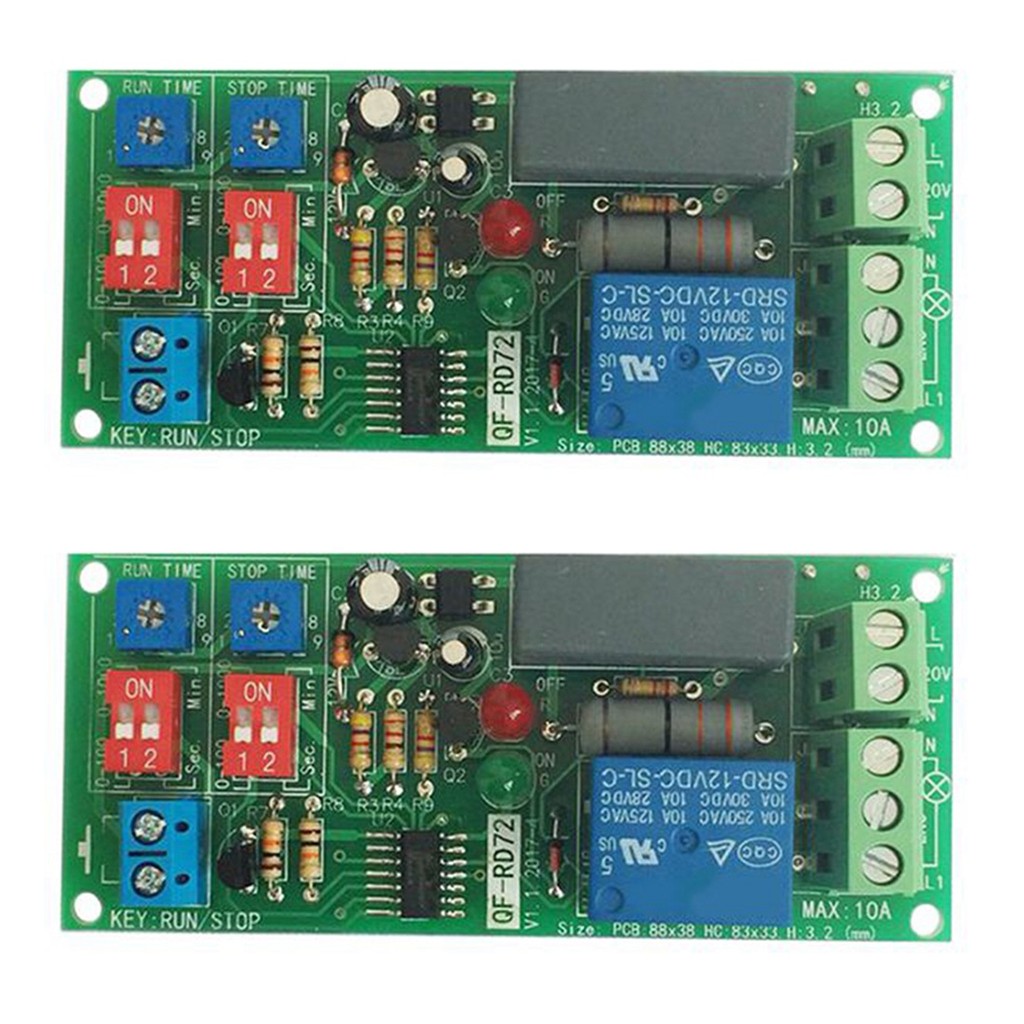 Jual 2PCs Dual Time Adjustable Cycle Delay Timing Relay Repeat on OFF Switch Infinite Loop Timer ...
