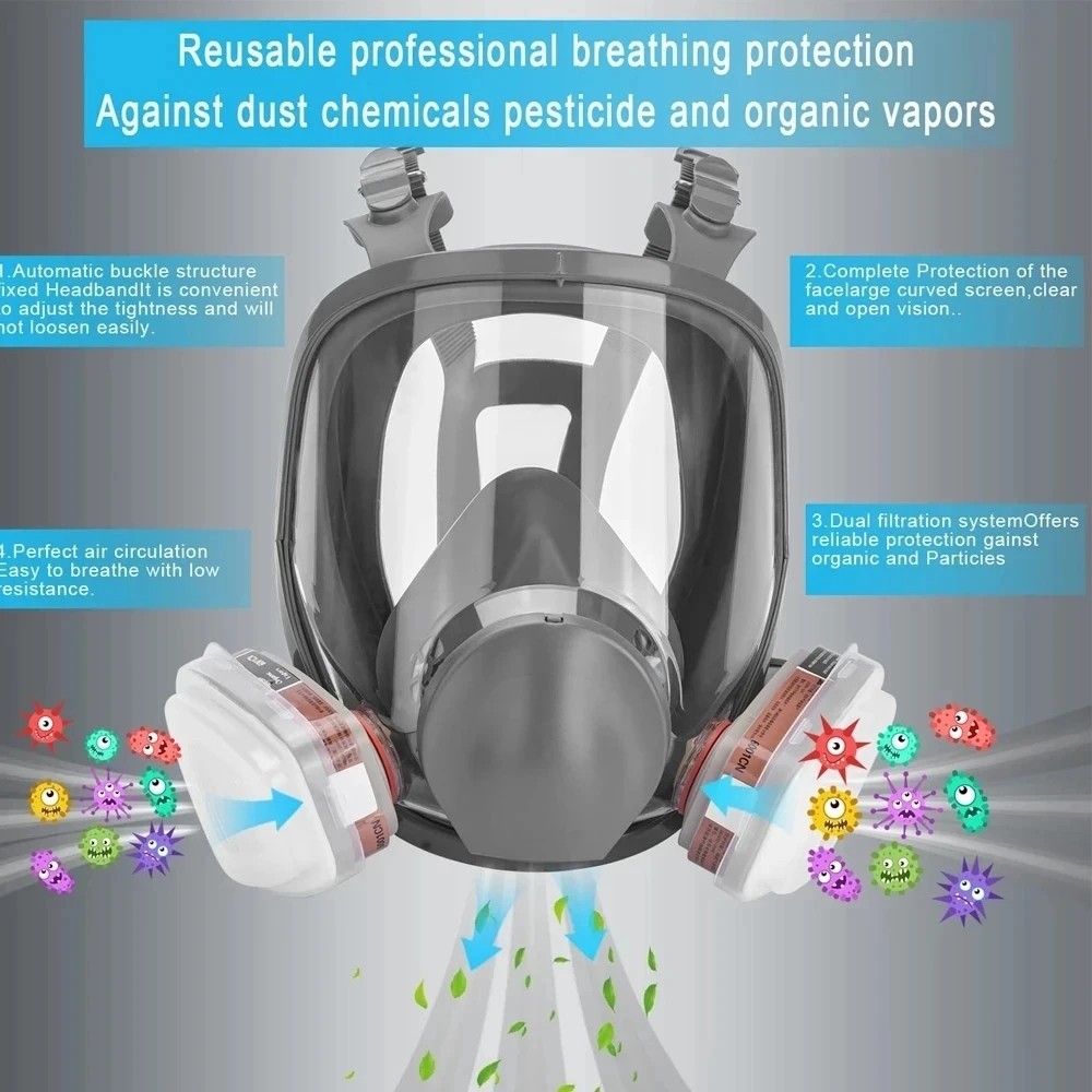 Jual SJL 27 In 1 6800 Industrial Painting Spraying Respirator Gas Mask ...