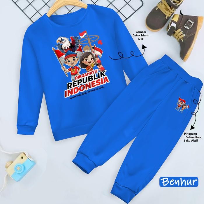 Jual Setelan Baju Anak Cewek Cowok Olahraga 17 Agustus Kemerdekaan indonesia 17an Usia 1-13 ...