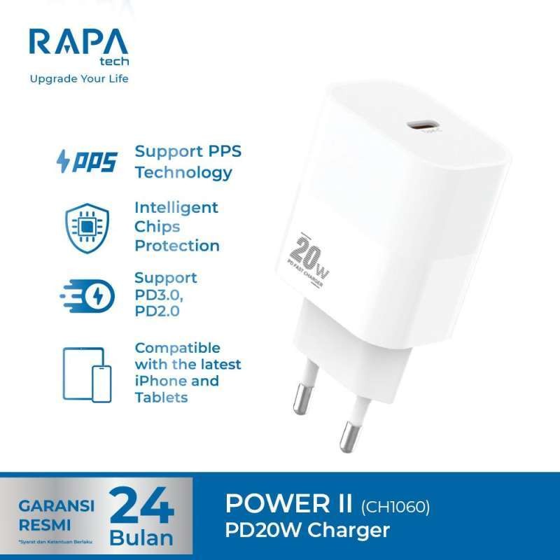Jual RAPA tech Power II Charger iPhone MFi 20W/10W * | Shopee Indonesia