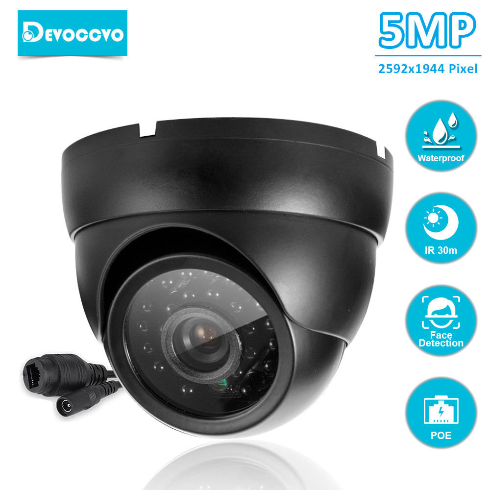 Jual 5MP POE IP Cam H.265 CCTV Security Camera Black POE 48V Indoor ...