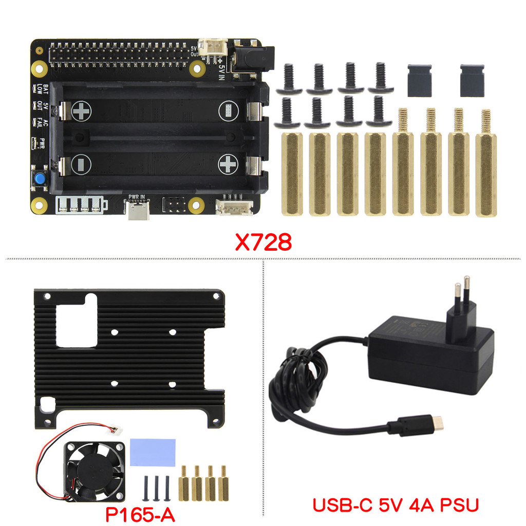 Jual damaii_sentosa Geekbord X728 UPS HAT & Power Management Board with Power Supply | Raspberry ...