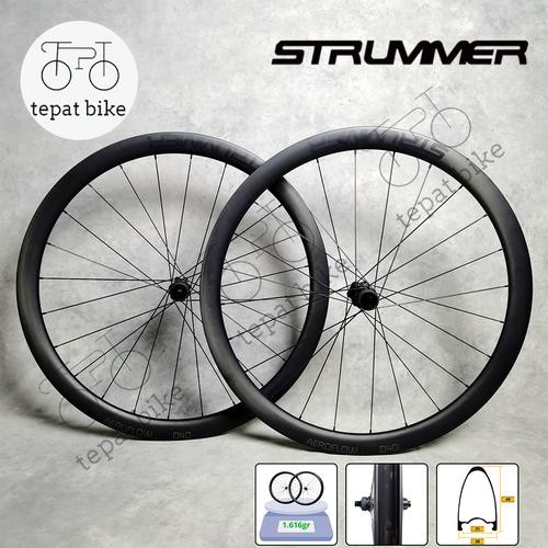 Jual Wheelset Carbon Strummer AEROFLOW PRO HR-500 D40 40mm 700c Disc ...