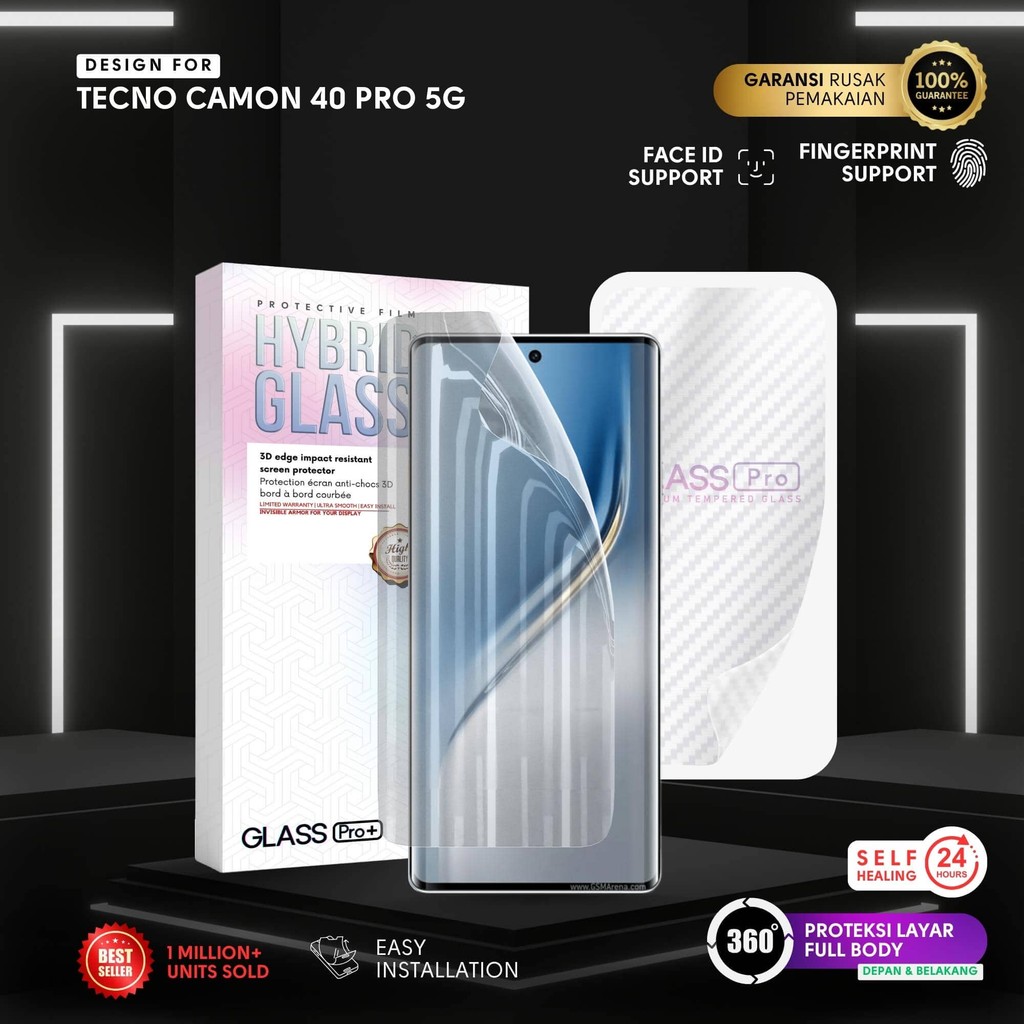 Jual GLASS PRO TECNO CAMON 40 PRO 5G - Hybrid Glass Hydrogel Screen ...