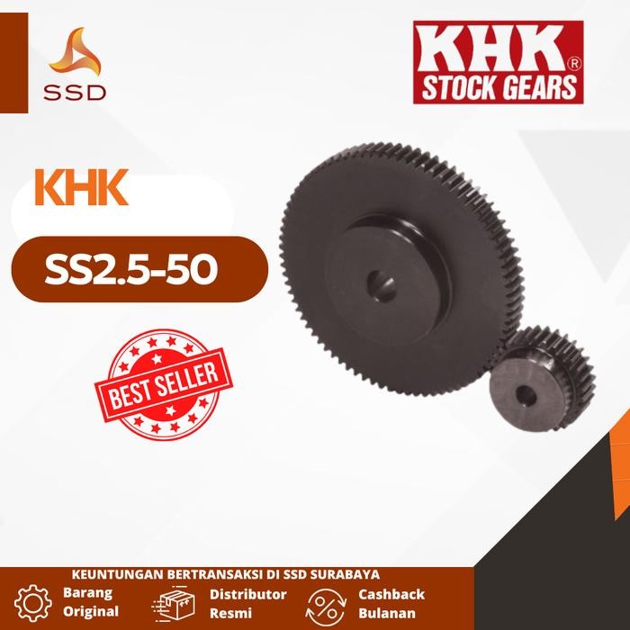 Jual KHK Spur Gear Module 2.5 Type SS2.5-50 | Shopee Indonesia