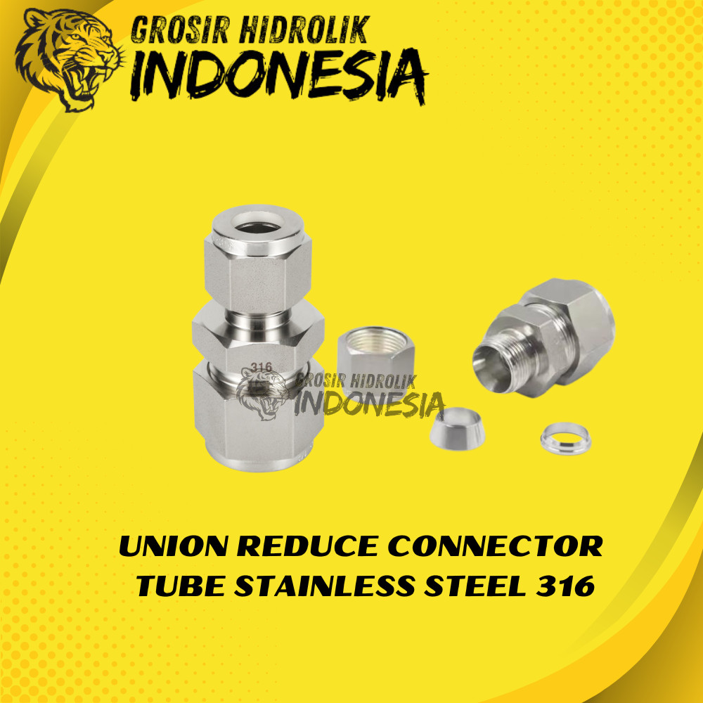 Jual 12mm x 10mm Union Connector Reducer Tube 12mm x 10mm Stainless ...