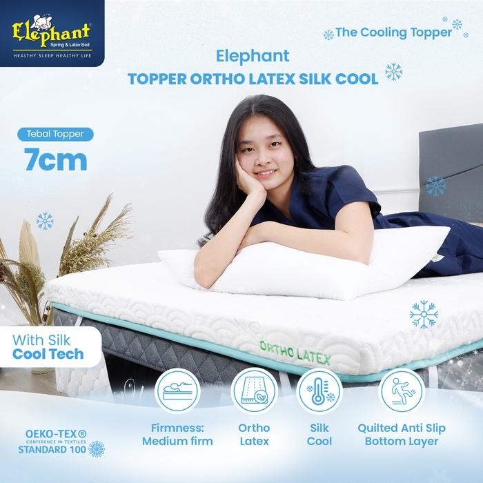 Jual KADM Elephant Topper Ortho Latex Silk Cool / Topper Kasur Dingin ...