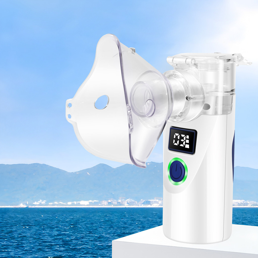 Jual amzwn New LED Digital Display Medical Silent Mesh Nebulizer Mini ...
