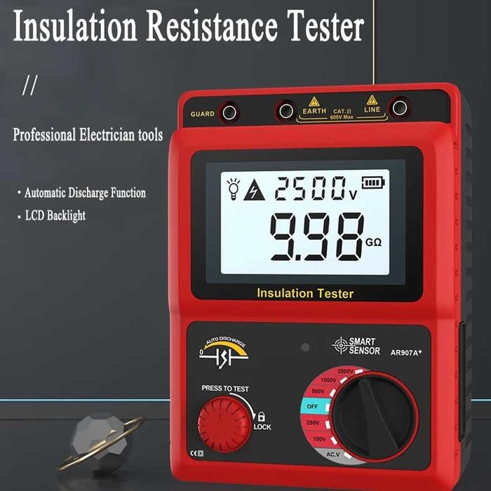 Jual Insulation Resistance Tester Megger Digital Megohmeter 100-2500V ...