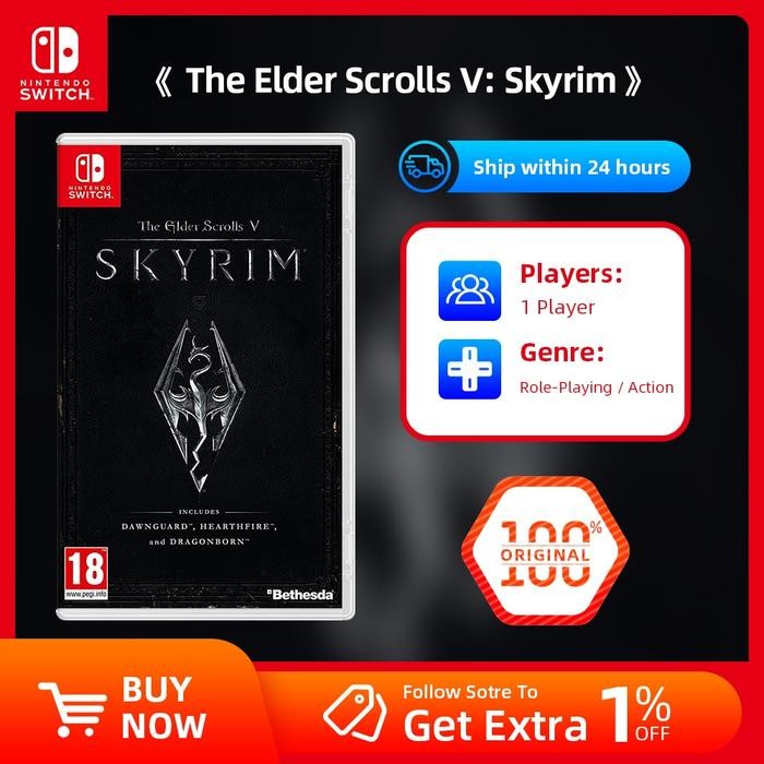 Jual Switch Game The Elder Scrolls V Skyrim Genre Action Role-Playing ...