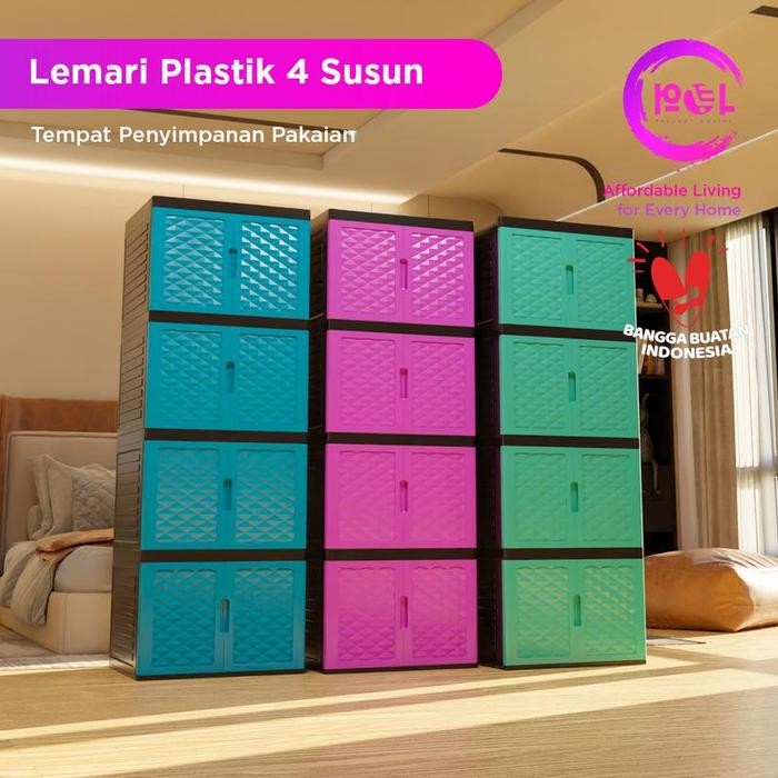Jual [POL] COD Lemari Plastik Jumbo 3 - 4 Susun Lemari Pakaian Plastik Lemari Plastik Susun ...