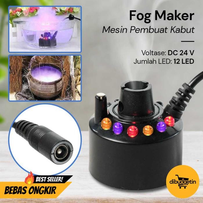 Jual Mesin Pembuat Kabut Embun Mist Spray Fog Maker 12 Led 24V | Shopee ...