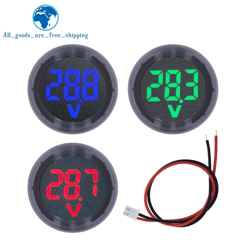 Jual DC 4-100V LED Tampilan Digital Bulat DUA KAWAT Voltmeter DC ...