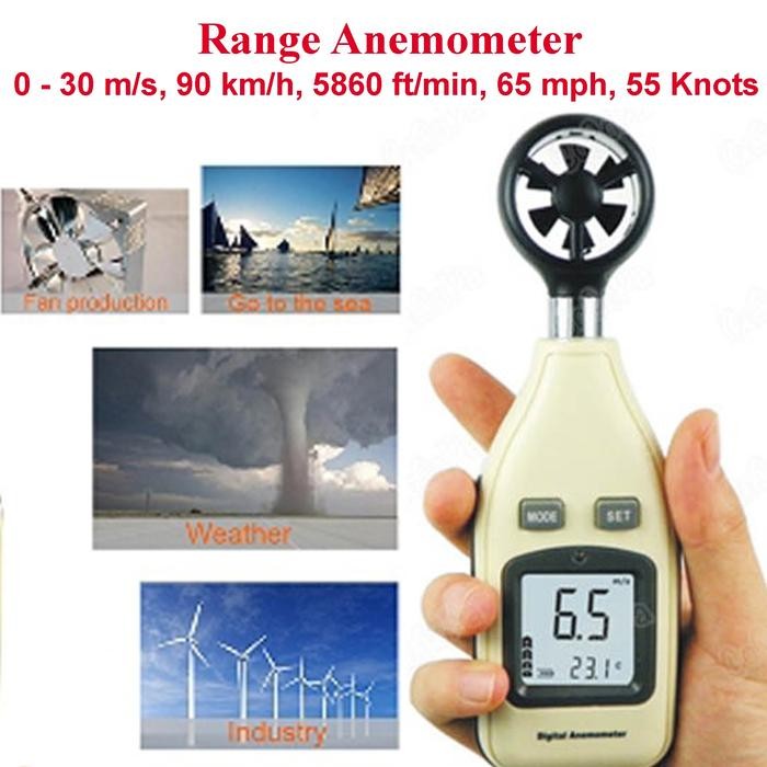 Jual Ready New LCD Digital Anemometer/Wind Tester+Thermometer (Alat ...