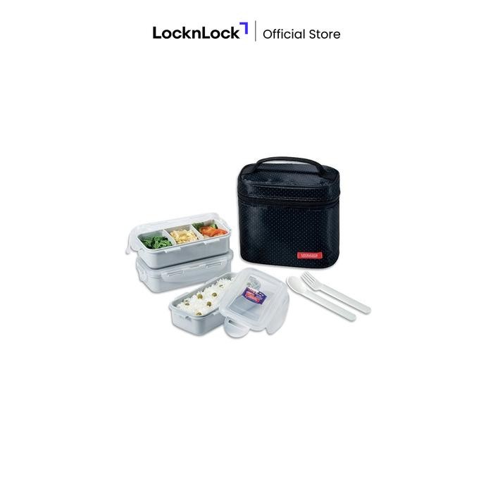 Jual LocknLock Lunch Box Set (HPL754DB) | Shopee Indonesia