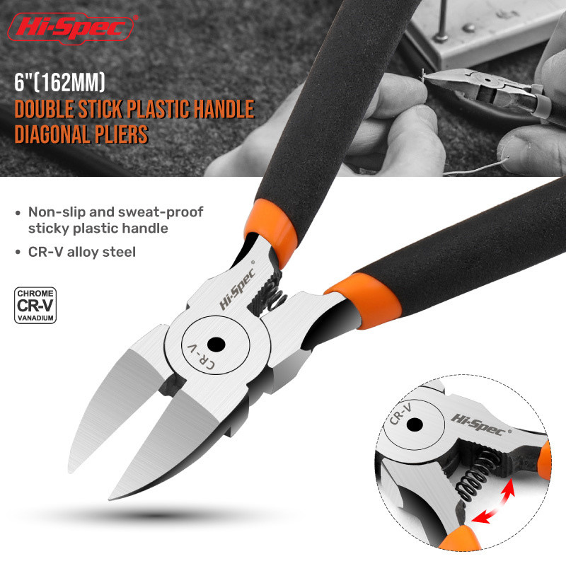 Jual Hi-Spec 150mm Diagonal Cutting Pliers 6" Wire Stripping Tool Side ...