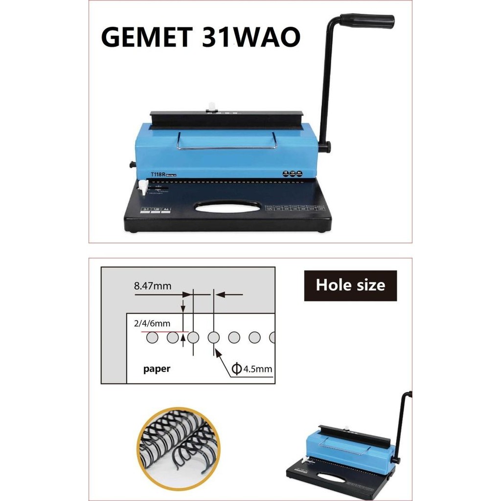 Jual Gemet 31Wao Mesin Jilid Binding Kawat Kertas A4 Lubang Bulat Wire ...