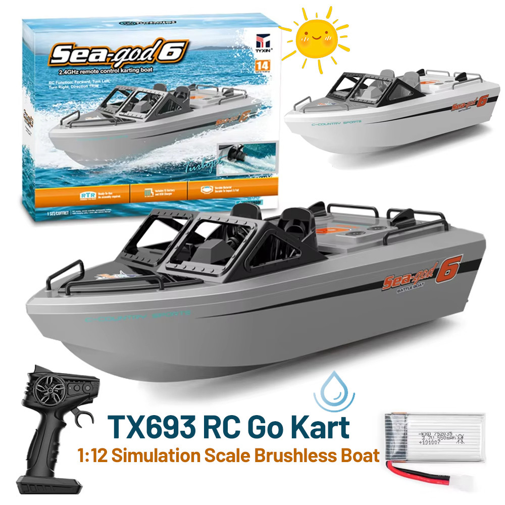 Jual 1/12 Remote Control Brushless Go Kart TX693 RC Boat Model Set 1503 ...