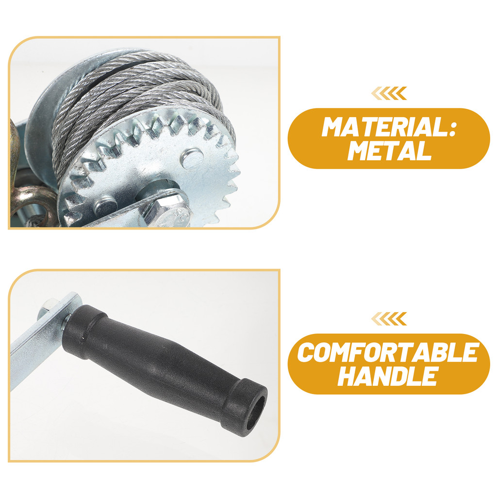 Jual 500lb Mini Manual Winch Heavy Duty Steel Cable Portable Hand Crank ...