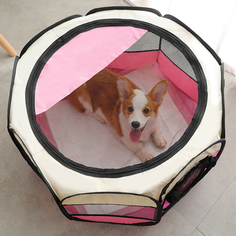 Jual Portable Folding Pet Tent Dog House Octagonal Cage For Cat Tent ...