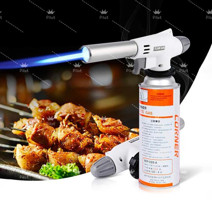 Jual (Expert) HEAD TORCH GUN KEPALA GAS TORCH FLAME GUN ALAT BBQ BLOW TORCH PORTABLE Putih ...