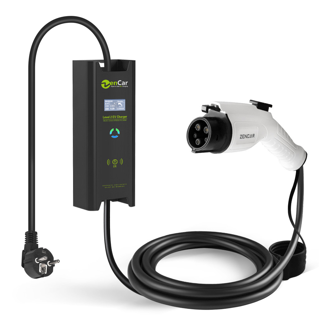 Jual Zencar Electric Car Charger J1772 Type 1 EV Schuko Plug Level 2 ...
