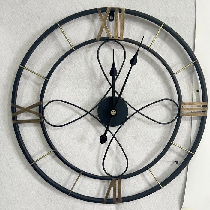 Jual Jam Dinding Besi Antik Nordic 60 cm Desain Roman Minimalis, Silent ...