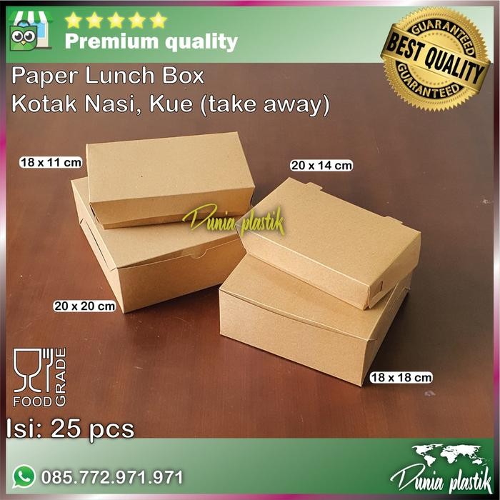 Jual Paper Lunch Box Aneka Ukuran isi 25Pcs | Shopee Indonesia