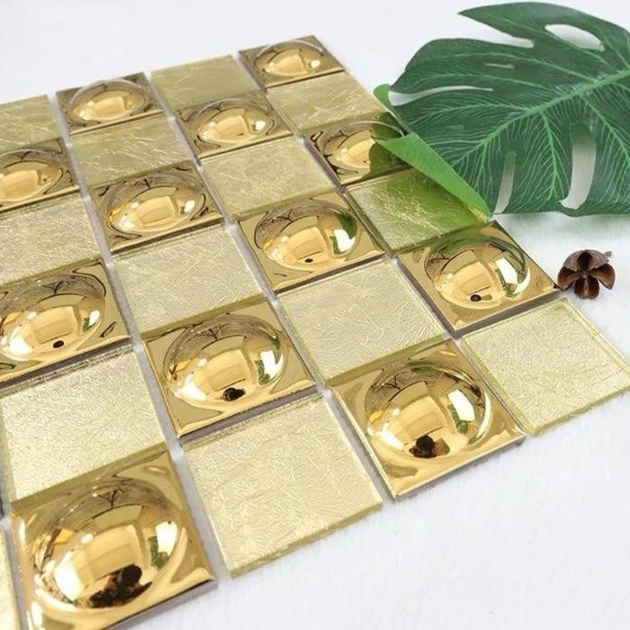 Jual Wall Panel Mozaik Tile Kaca 3D Dekoratif 30x30cm untuk Dekorasi ...