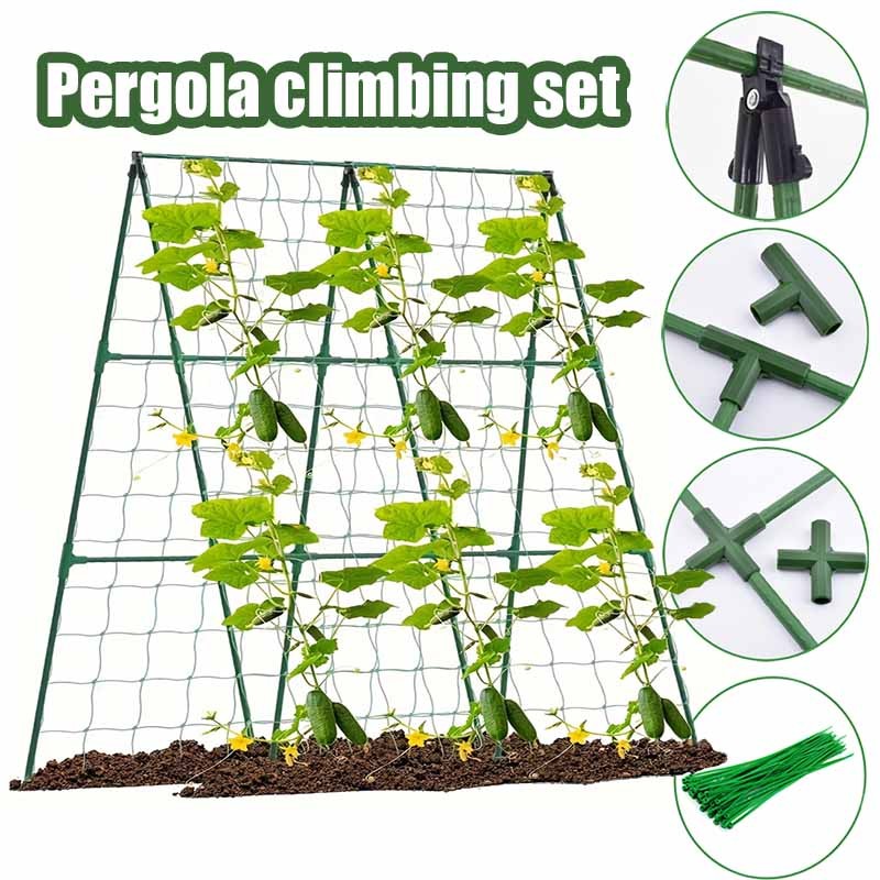Jual Garden A-Frame Vegetable Plant Climbing Frame Kit Grow Supports ...