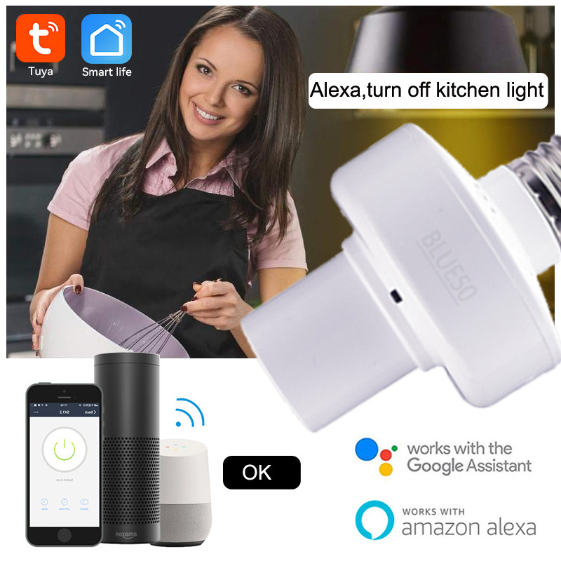 Jual Tuya WiFi Smart Lamp Socket Zigbee Light Holder Adapter On Off ...