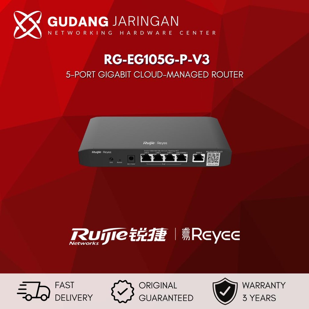 Jual RUIJIE REYEE RG-EG105G-P-V3 Cloud Managed PoE Router | Shopee Indonesia