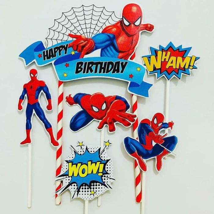 Jual Spiderman Sarang Topper Cake Birthday / Hiasan Kue Ulang Tahun ...