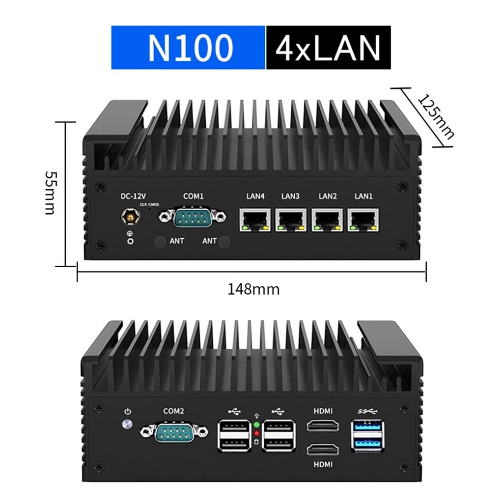 Jual 12th Gen Intel Firewall Computer i3 N305 N100 2.5G Soft Router 4x i226-V LAN DDR5 2*COM ...