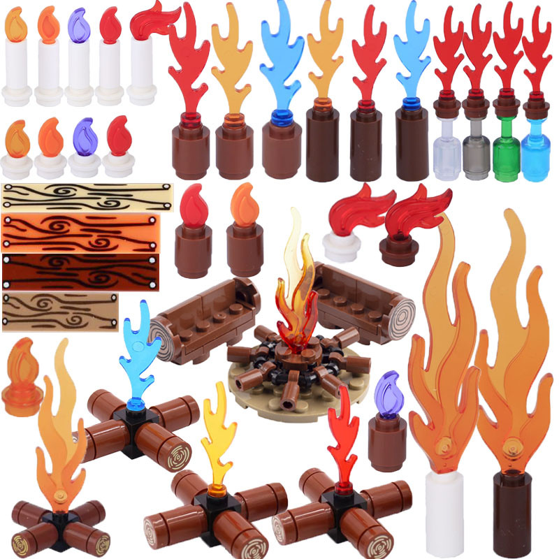 Jual Moc Building Blocks Bonfire Flame Medieval Wine Bottle Accessories ...