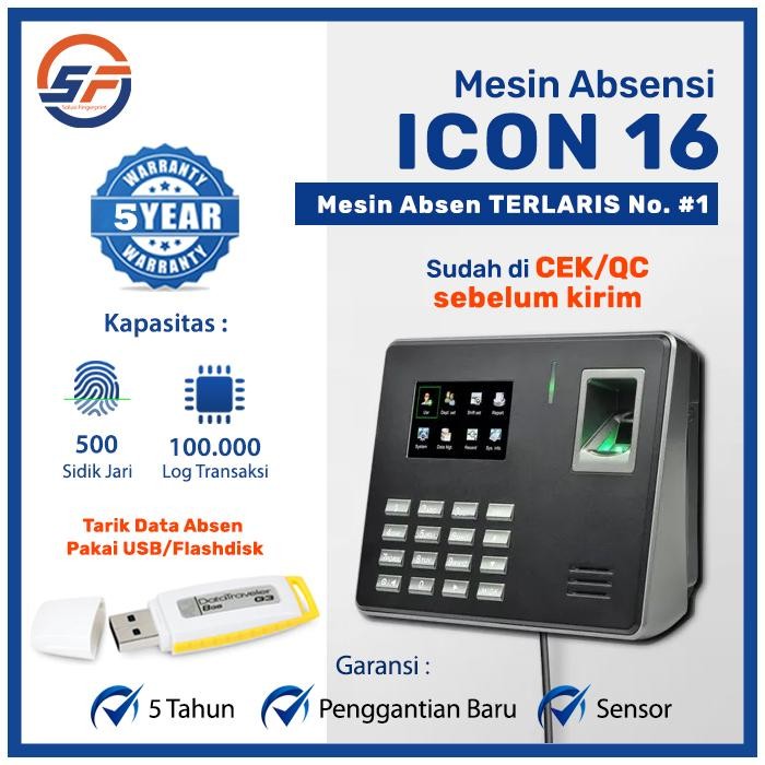 Jual Mesin Absen Icon 16 Mesin Absensi Sidik Jari Seperti Zkteco Lx50 ...