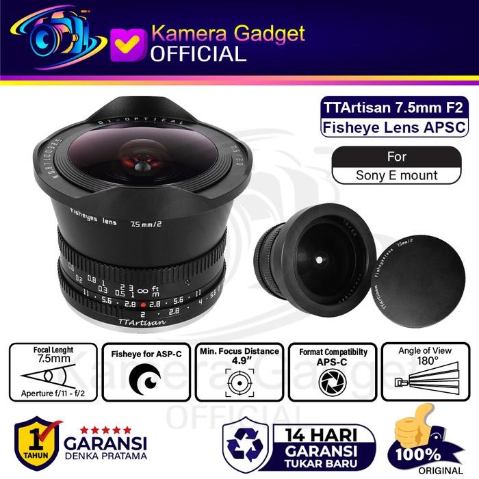 Jual Lensa TTartisan 7.5mm F2 Fisheye Lens for APS-C Canon Fujifilm ...