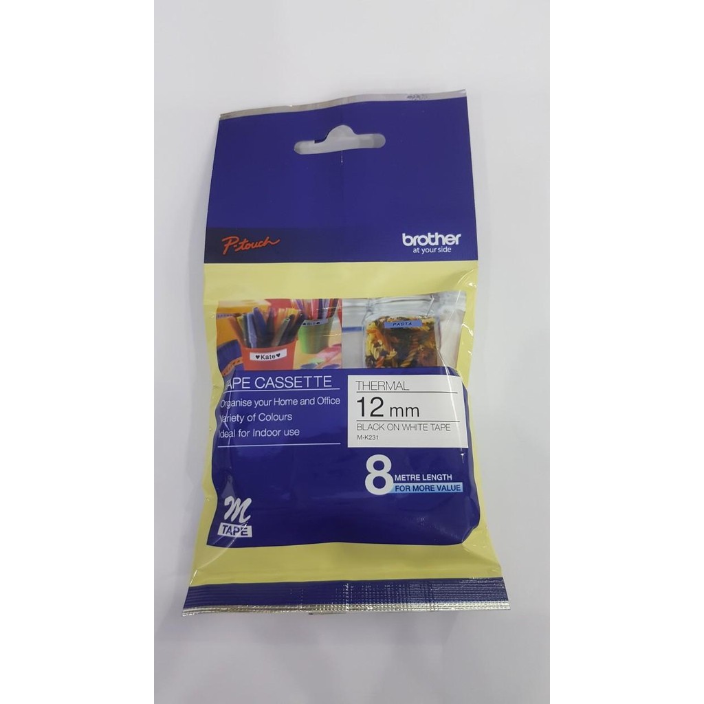 Jual Menarik Brother Mk-231 Ptouch Label 12Mm White Mk231 K231 M231 M ...