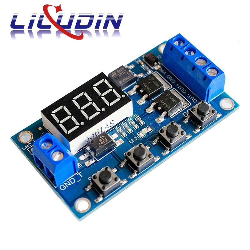 Jual DC5-36V Dual MOS LED Digital Time Delay Relay Trigger Cycle Timer ...