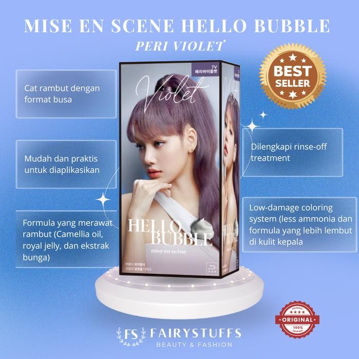 Jual Mise En Scene Hello Bubble Foam PERI VIOLET Hair Color Pewarna Cat ...