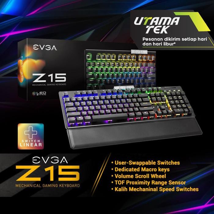 Jual (Expert) EVGA Mechanical Gaming Keyboard Z15 Swappable Key Switch ...